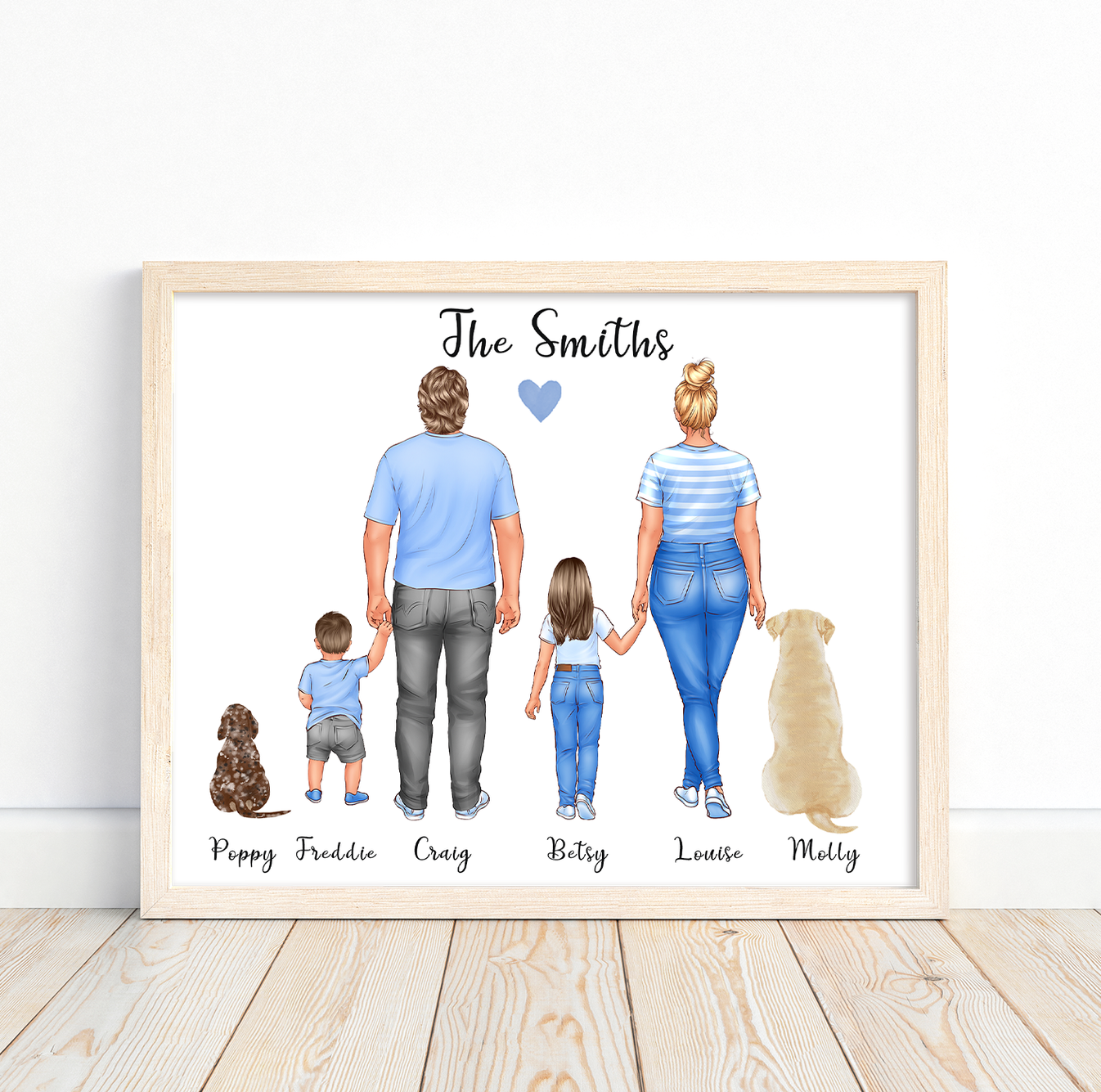 Custom family portrait, including same sex parents, blended families ...